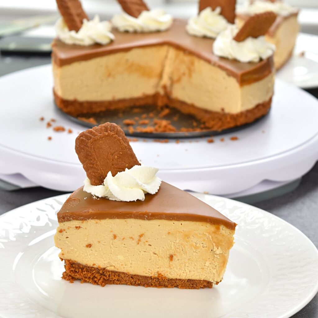No-Bake Lotus Biscoff Cheesecake Without Gelatin - Full Kitchen Recipes